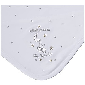Little Me unisex baby nursery swaddling blankets, White, One Size US