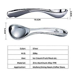 JENNIMER Heavy Duty Ice Cream Scoop, Commercial Ice Cream Scoop with Hook Longer Professional Antifreeze-Metal Easy-Grip Unbreakable,High Qality Zinc Alloy