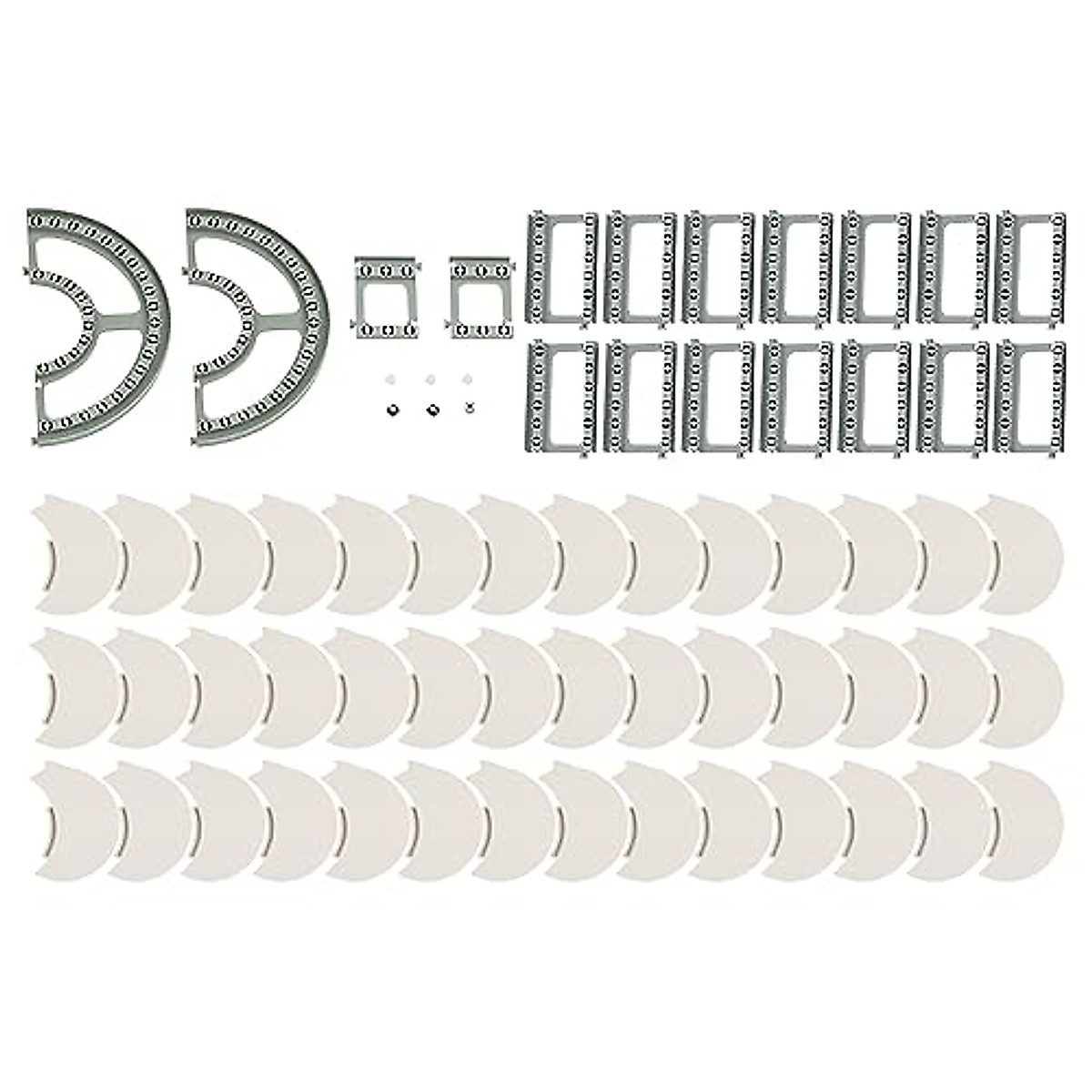 6.56ft 360° Manual Swivel Adjustable Dining Table Rotating Food Turntable 42 Trays Rotary Table for Dining Room Party Decoration,Free Adjustment,Smooth Slide Rail,Interlock Design