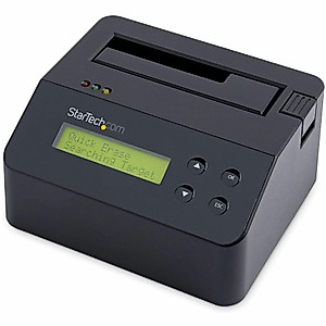 StarTech.com Single Bay Hard Drive Eraser, Standalone HDD/SSD Disk Wiper/Sanitizer, 4Kn, USB 3.0 to SATA III, 9 Erase Modes, LCD, RS232 Printer Port, Hardware Erasing Tool, TAA Compliant (SDOCK1EU3P2)