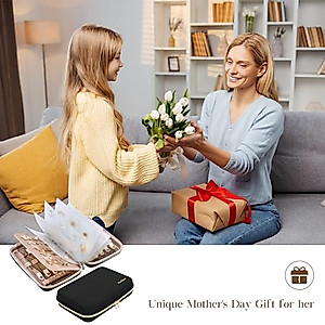 ProCase Large Travel Jewelry Organizer Case, Jewellry Home Storage Book Ring Binder with Clear Pockets for Presentation, Zippered Pouch Bag for Earrings Necklaces Bracelets -Black