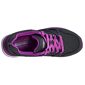 Skechers Women's Summits - New World Sneaker, Charcoal/Purple, 8 W US