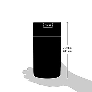 Tightpac America, Inc. Tightvac-3 to 12 Oz Vacuum Sealed Storage Container, 1.3-Liter/1.1-Quart, Dark Blue Cap & Black Body