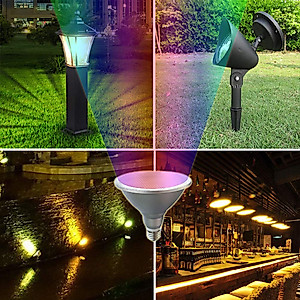 PAR38 LED Light Bulb,30W RGB+Warm White LED Flood Light Indoor/Outdoor,Dimmable Color Changing Spotlight with Remote Control, Waterproof Lawn Lamp for Home Courtyard Christmas Party Decoration