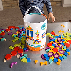 Fat Brain Toys GeoMagic Mosaics - Wooden Geometry Blocks for Kids Ages 3 to 8