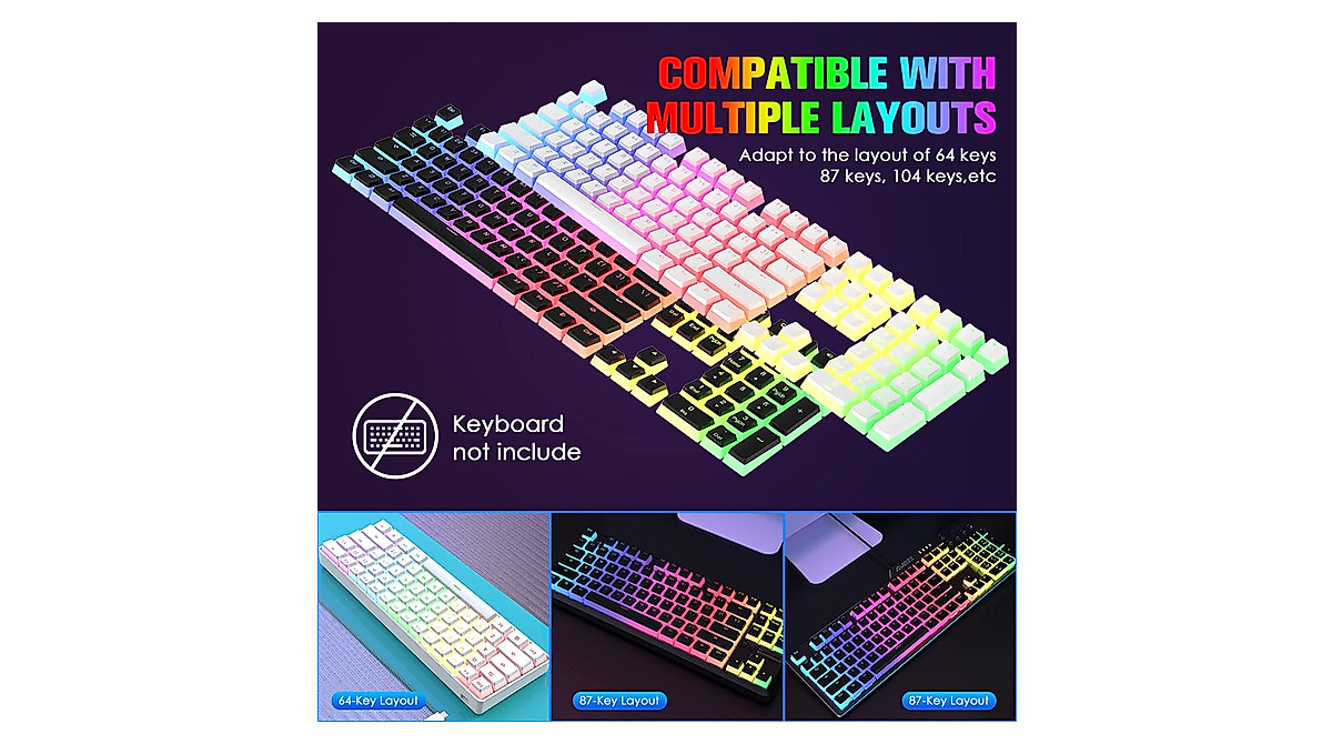 MANBASNAKE RGB Pudding Keycaps - Durable & Stylish Set