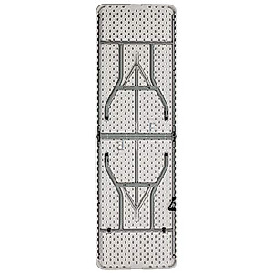 Flash Furniture Kathryn 8' Rectangular Plastic Folding Event Table with Carrying Handle, Bi-Fold Portable Banquet Table for Indoor/Outdoor Events, Granite White, 30"W x 96"L