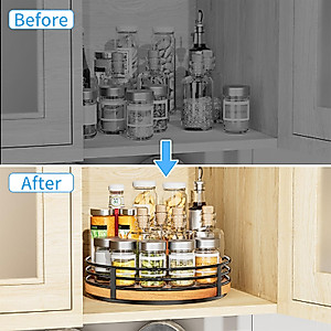 10" Lazy Susan Turntable Organizer - Wood Round Lazy Susan for Cabinet Kitchen Countertop Dining Table Pantry Cupboard Bathroom Coffee Bar Storage Home Decor