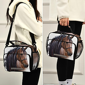 panksolu Elegant Horse Lunch Bag, Insulated Lunch Box with Adjustable Shoulder Strap Cooler Tote Bag for Men Women Kids Teens=