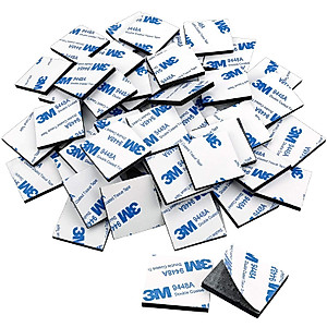 120 Pack Square Double Sided Foam Tape Strong Pad Mounting Adhesive Tape (Black)