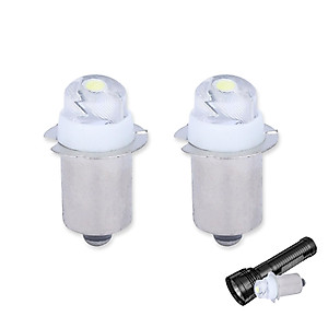 YAFIYGI 2 Pack Flashlight Bulbs 30 Lumen 3-Volt LED PR6 Replacement Bulb for Flashlights 3V Light Bulb Torch Flashlight Bulb with 10 Year Lifespan 41-1643 P13.5S 6000K