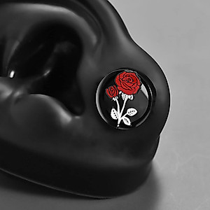 COOEAR Double Flared Gauges for Ears Rose Gold Logo Plugs and Tunnels Can't Screw Piercing Expander Stretchers Jewelry 00g to 1 Inch.