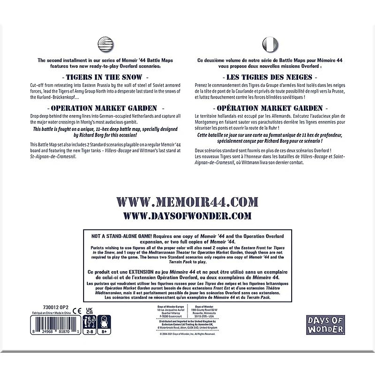 Days of Wonder - Memoir '44: Expansion - Tigers in The Snow Battle Map- Board Game