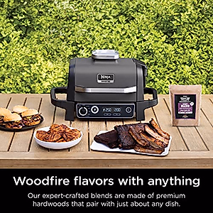 Ninja OG701 Woodfire Outdoor Grill, 7-in-1 Master Grill, BBQ Smoker, & Outdoor Air Fryer plus Bake, Roast, Dehydrate, & Broil, Woodfire Technology, with Robust Pellets