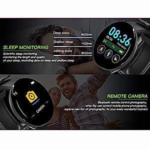 Smart Watch for Enhanced Fitness, Blood Pressure, Blood Oxygen Tracking & Sleep Monitoring - 1.44 Inch Upgraded Screen & Waterproof Design for Men Women - Compatible with Android iOS (Black)