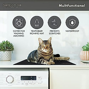 Safecook Electric Stove Top Cover (28.5 x 20) - Stylish glass top stove cover protector - Protect and Enhance your kitchen with stove top covers for electric stove - Electric stove cover - Glass cooktop protector