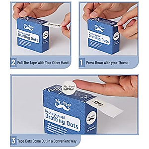 Mr. Pen- Professional Drafting Dots, 500 Pieces Drafting Dots, Art Tape, Tape Dots, Artist Masking Tape, Drafting Supplies, Architectural Dots Tape, Stationary Tape, Tape for Art and Drawing Paper