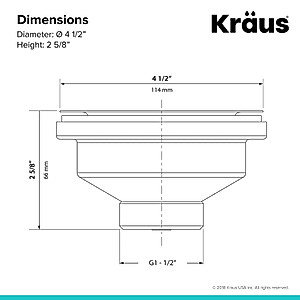 KRAUS Stainless Steel Versi Drain Assembly with FlipCap, ST-4