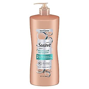 Suave 2 in 1 Shampoo and Conditioner, Cleanse and Condition Micellar Infusion Shampoo and Conditioner 2 in 1 For All Hair Types 28 oz