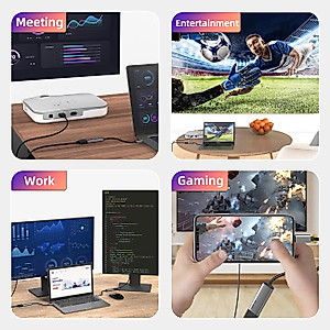 WALNEW USB C to HDMI Adapter 4K 60Hz, Type-C Male to HDMI Female Cable Converter, USBC Thunderbolt 3 Monitor Dongle for Mac MacBook,iPad Pro/Air, Samsung Galaxy,Chromebook,Surface,Dell XPS,Android TV