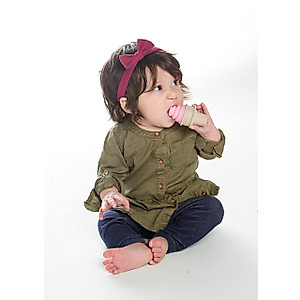 SweeTooth Ice Cream Cone Shaped Baby Teether - Pretty Pink