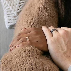 Enso Rings Thin Contour Silicone Ring – Stackable Multi Color Unisex Wedding Engagement Band – Thin Minimalist Band – 4.70mm, 1.83mm Thick (Diamond, 6)