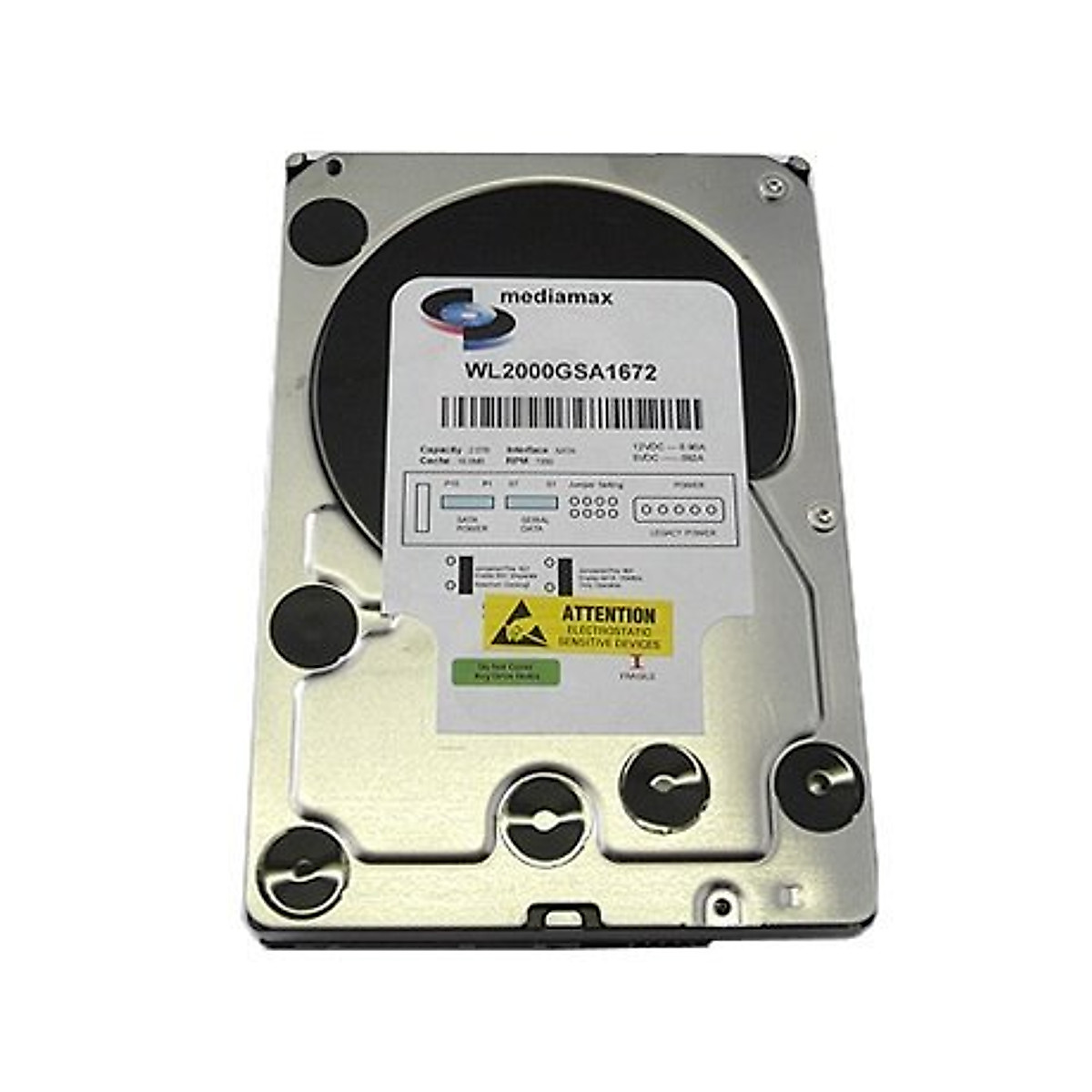 White Label 2 Terabyte (2TB) 16MB Cache 7200RPM SATA2 3.5" Internal Desktop Hard Drive (For PC, Mac, CCTV DVR, NAS) - w/ 1 Year Warranty