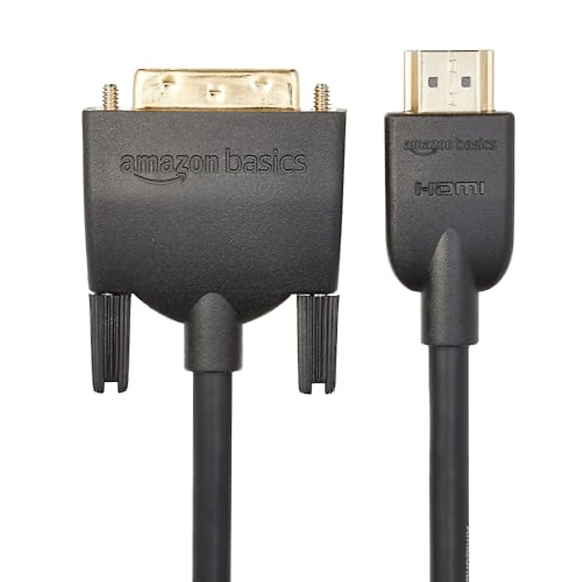 Amazon Basics HDMI-A to DVI (Male) Adapter Cable, Bi-Directional 1080P, Gold-Plated, 3 ft/0.9 m, Pack of 10, Black