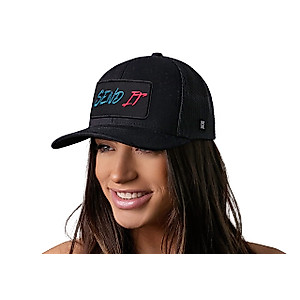HAKA Trucker Hat – Send it Hat, Mesh Outdoor Hat for Men & Women, Adjustable Snapback Baseball Cap, Golf Hat (Black)