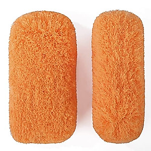 Polyte Microfiber Scratch Free Car Wash Detailing Exterior Interior Sponge Set, 3 Pack (4.25x9 in, Orange)