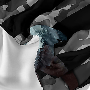 Axolotl American Flag Sheet Set Queen,Deer Hunting Camo Bedding,Hunter Bedding Set American Flag Fitted Sheet,Deer Fitted Sheet Set for Boys Teens Kids Man,1 Flat Sheet 1 Fitted Sheet 2 Pillow Cases