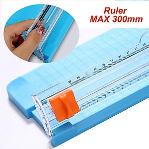 Portable Paper Cutter Guillotine Paper Trimmer Scrapbooking with Security Safeguard for Standard Cutting of A2 A3 A4 A5 Paper, Photos or Labels - Black