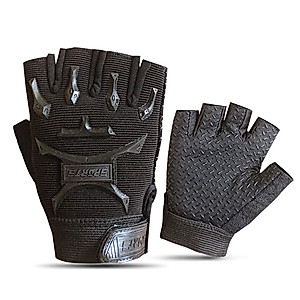 Kids Road Bike Gloves Half Finger MTB Cycling Gloves Roller Skating Mitten Breathable Anti Slip Shock Absorbing Workout Gloves Short Sports Gloves Fingerless Riding Fishing Golf Gloves for Boys Girls