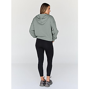 Trendy Queen Hoodies for Women Full Zip Up Cropped Sweatshirts Jackets Casual Comfy Gym Tops Fall Outfits Winter Clothes 2025 LightGreen M