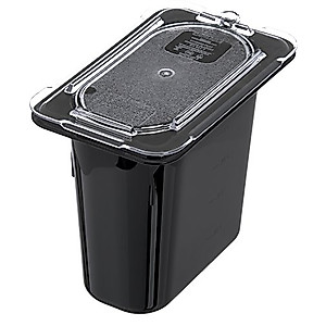 Carlisle FoodService Products Storplus 1/9 Size Universal Flat Food Pan Lid for Catering, Buffets, Restaurants, Polycarbonate, Clear