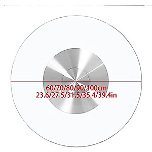 Lazy Susan Turntable, Tempered Glass Round Rotating Tray For Kitchen Dining Table, With Aluminum Alloy Base, Smoothly Spins (Color : Transparent, Size : 60cm)