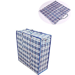 Stevenynn Set of 2 Large Laundry Moving Bags with Zipper and Handles!Size23x23x5.7/18x19x4.7 Great for Travel,Laundry,Shopping,Storage,Moving! (Blue)