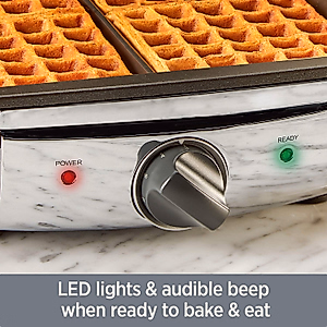 All-Clad 2100046968 99010GT Stainless Steel Belgian Waffle Maker with 7 Browning Settings, 4-Square, Silver