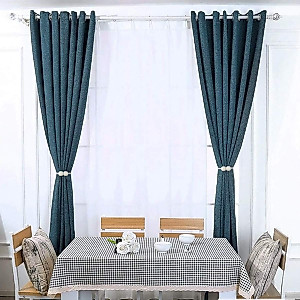 Pinowu Magnetic Curtain Tiebacks Convenient Drape Tie Backs (4pcs), Pearl Decorative Holdback Rope Holder for Small, Thin or Sheer Window Draperies (Gray)