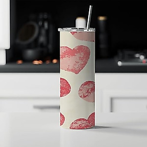 Medpol love kisses valentines insulated tumblers coffee cup Gift，love kisses valentines Drinking Glasses-Tea Cup-Coffee Mug tumbler with lid and straw 20 oz insulated tumbler cups
