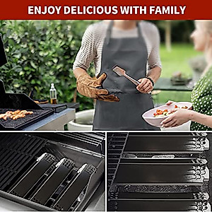 Apromise Grill Replacement Parts for Nexgrill - 14.6 Inch Grill Burner Covers | Grill Heat Plates Shield for Nexgrill 720-0830H | 5 Burner 720-0888,720-0888N, 6 Burner 720-0896B, 720-0898, 5-Pack