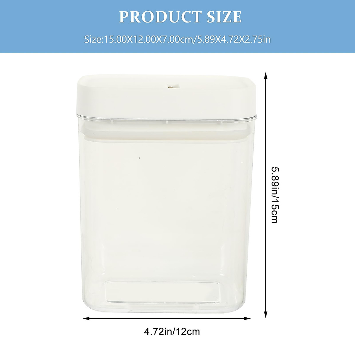 PRETYZOOM Airtight Food Storage Container 800ml Rectangle Sealed Storage Box Kitchen Dry Food Organization Grains Keeper Plastic Cereal Dispensers