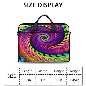 Tie Dye Spiral Laptop Computer Bag Waterproof Shoulder Messenger Bag 13-15 inch Durable Laptop Tote Bag with Shoulder Strap Handle Lightweight Crossbody Briefcase