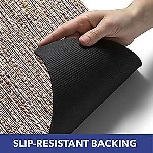 SoHome Ultra Thin Indoor Door Mat Kitchen Mat, Low Profile Stain Resistant Nonslip Design, Machine Washable, 24" x 35", Gray Gold