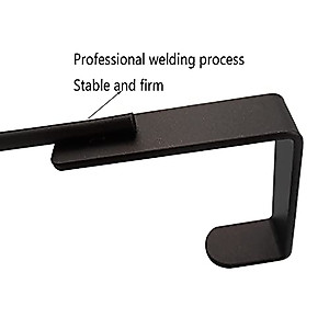 Eywlwaar Black Over The Door Hook-7 Hooks, All-Iron Heavy Duty Door Clothes Coat Hook (Black)