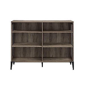 Home Accent Furnishings 52" Mesh Side Industrial Bookshelf - Grey Wash