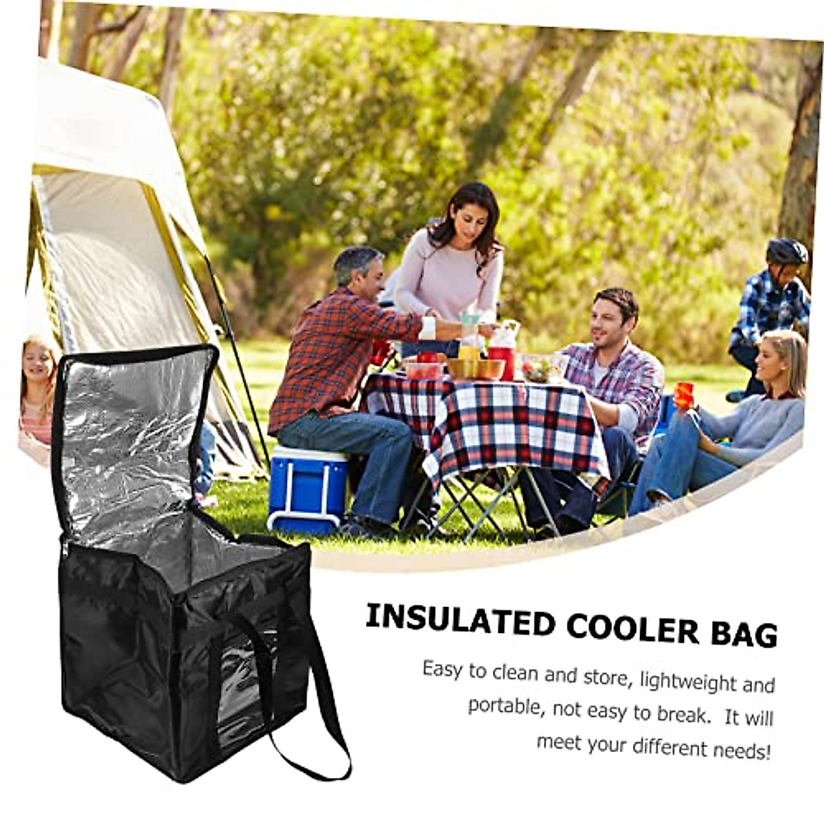 VINTORKY Thermal Insulation Bag Food Carrying Bag Insulated Cake Tote Bags Insulated Cooler Bags Beverages Carrier Bag Cooler with Cover Foldable Shopping Bag Freezer Oxford Cloth