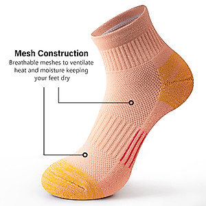 Gonii Ankle Socks Womens Athletic Thick Cushioned Running Hiking Low Cut 5-Pairs