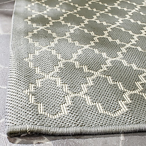 SAFAVIEH Courtyard Collection 2'3" x 20' Anthracite/Beige CY6919 Trellis Indoor/ Outdoor-Waterproof Easy-Cleaning Patio Backyard Mudroom Runner-Rug