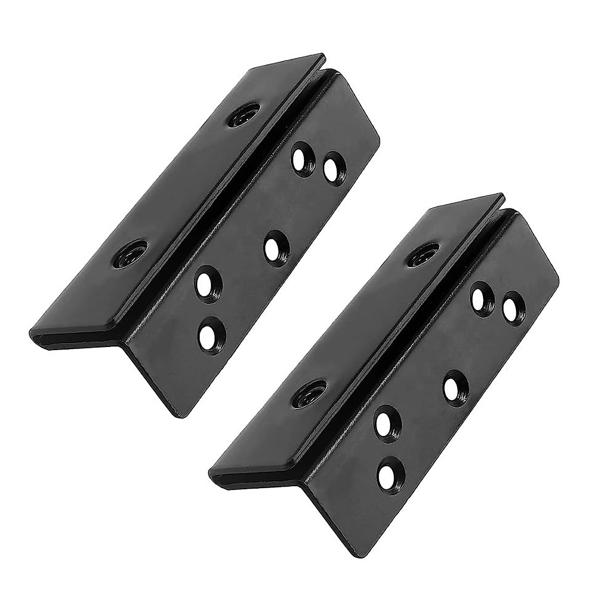 ZYAMY 4pcs Bed Frame Bed Post Double Hook Slot Bracket Bed Rail Hooks Plates Bed Frame Attachment Hardware for Wooden Bed